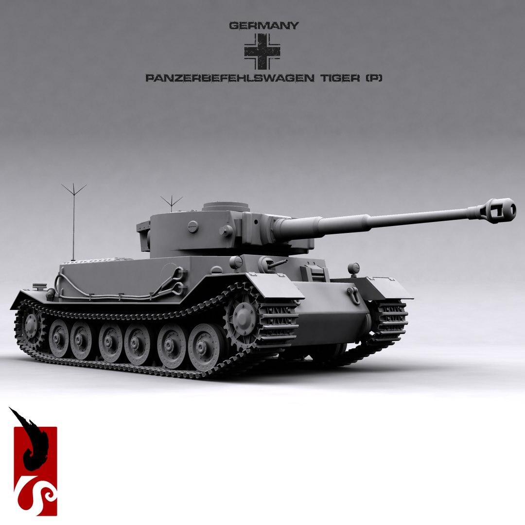 German Wwii Panzerbefehlswagen Tiger 3d Obj