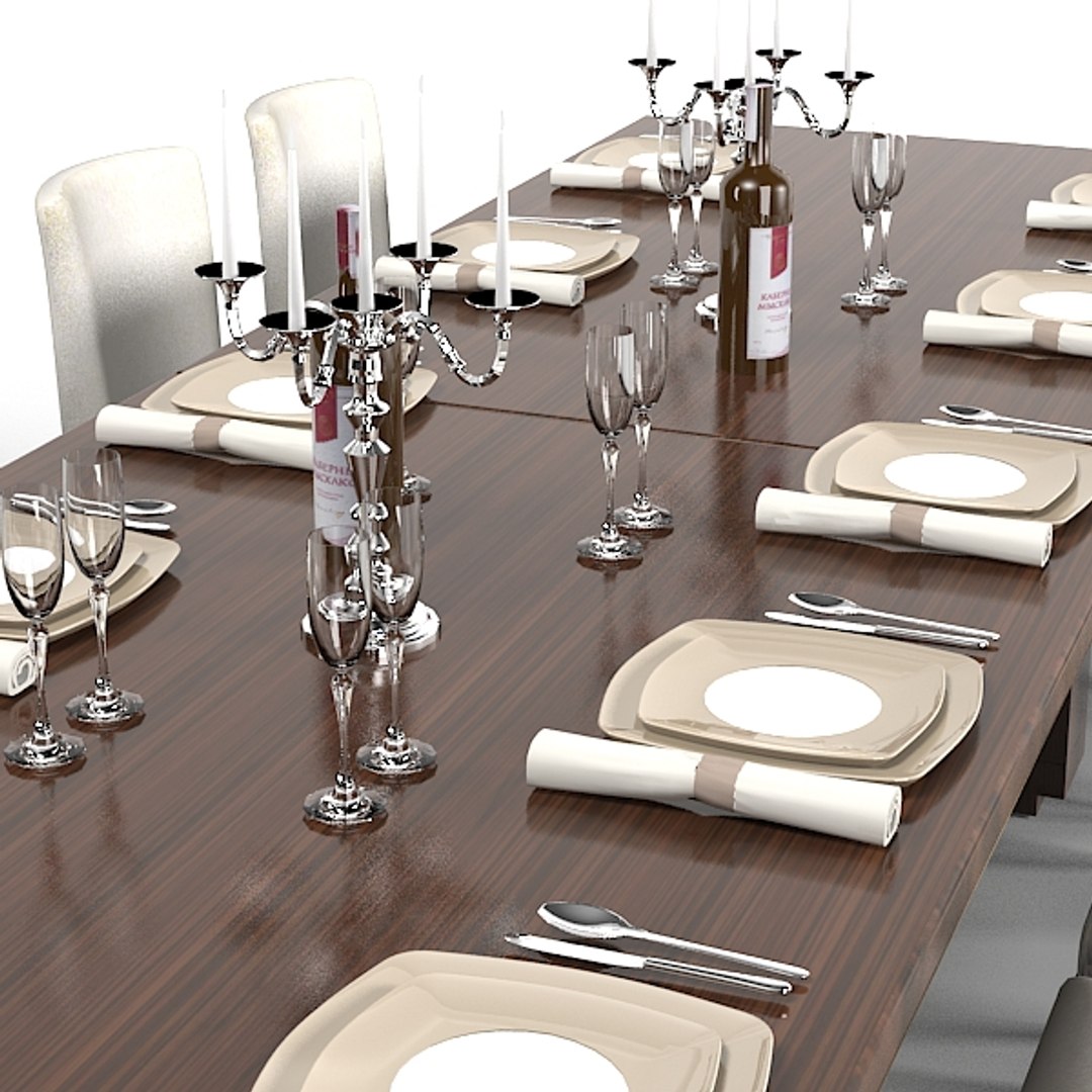 modern dining table 3d model