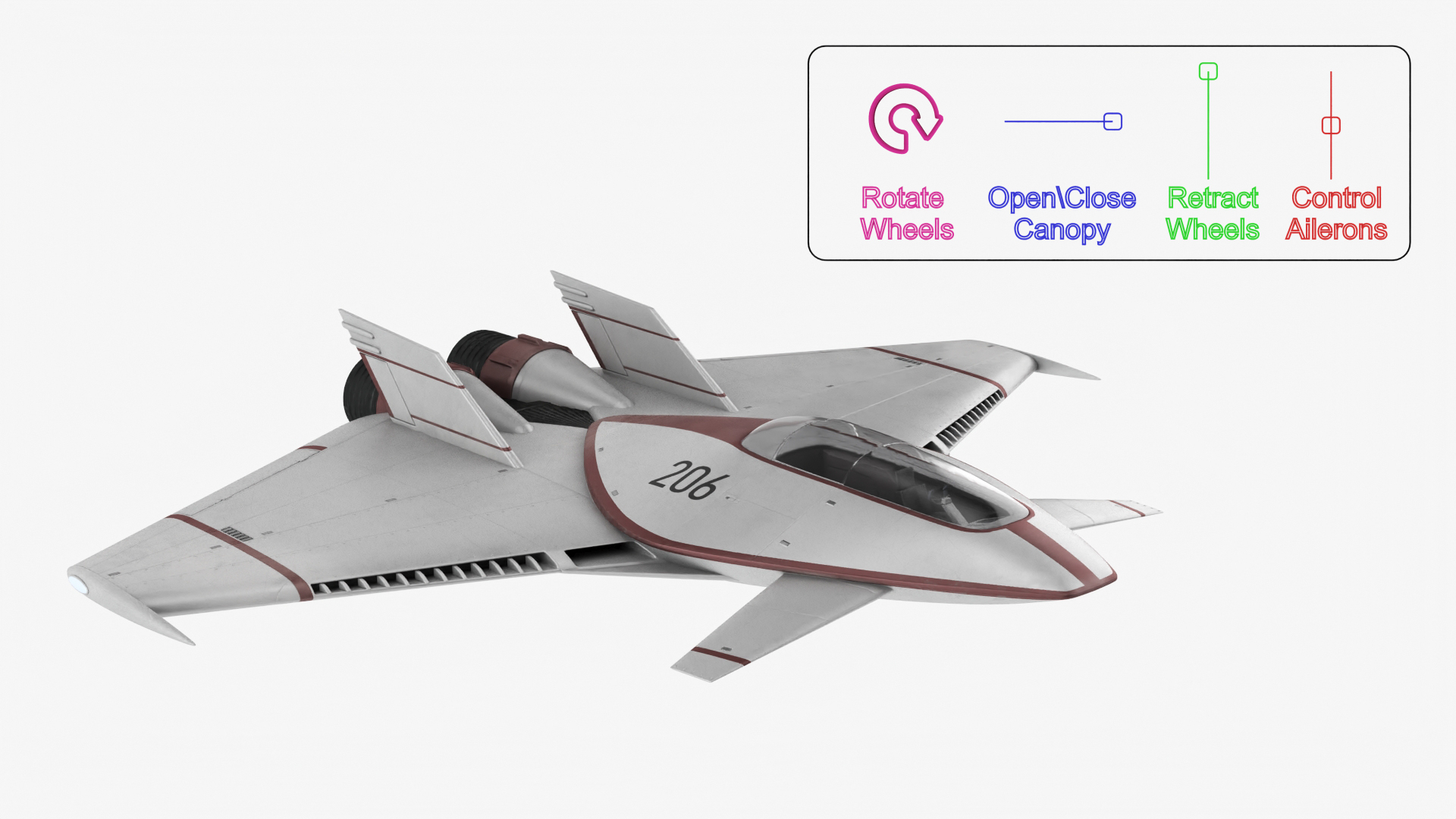 Futuristic Racer Spacecraft Rigged Model - TurboSquid 2258234