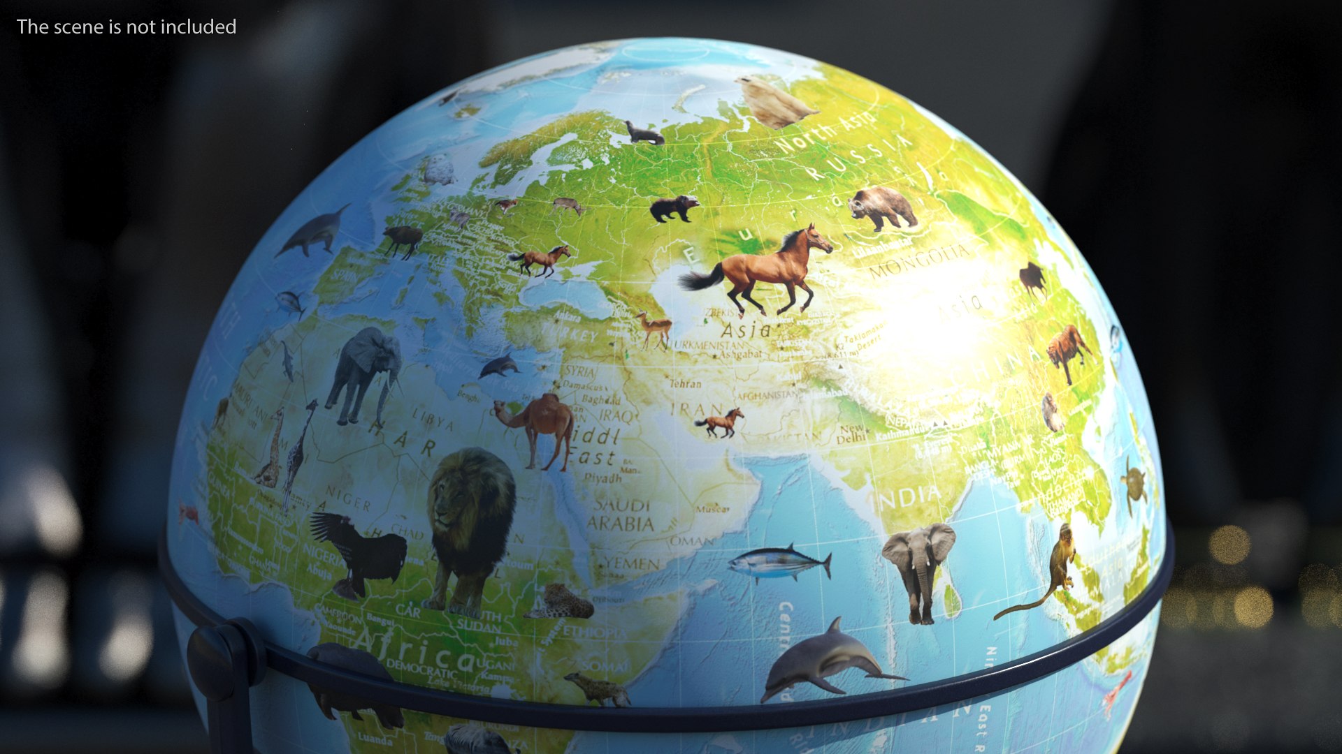 Animals World Globe With Stand 3D - TurboSquid 1879416