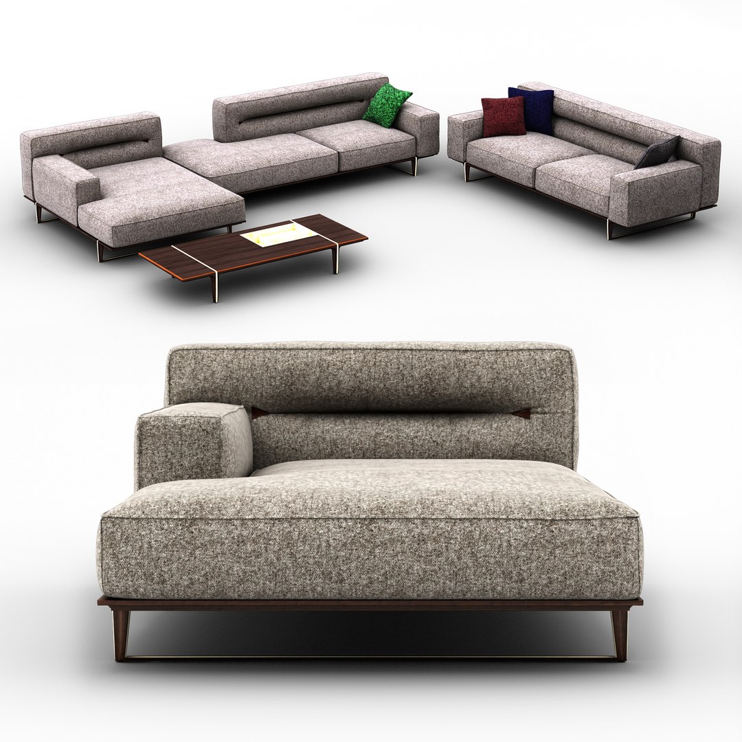 3D Model Sectional Sofa - TurboSquid 1562826