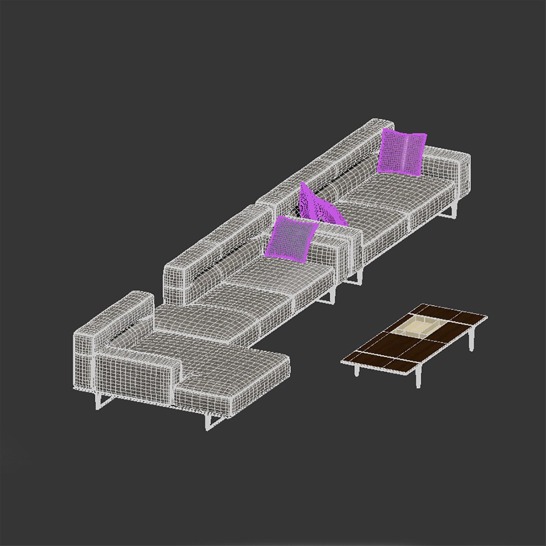 3D Model Sectional Sofa - TurboSquid 1562826