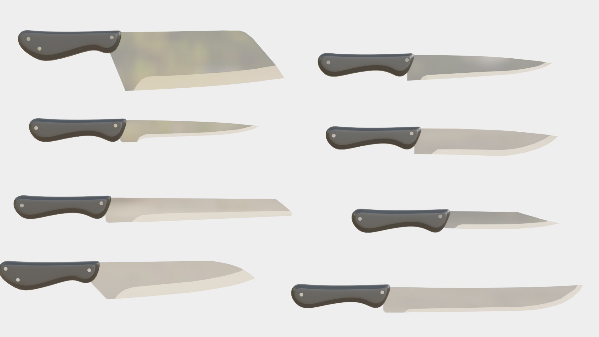 3D Kitchen Knife Pack Model - TurboSquid 1799910