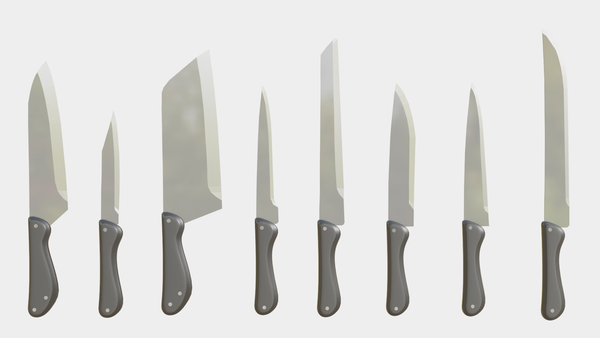 3D Kitchen Knife Pack Model - TurboSquid 1799910
