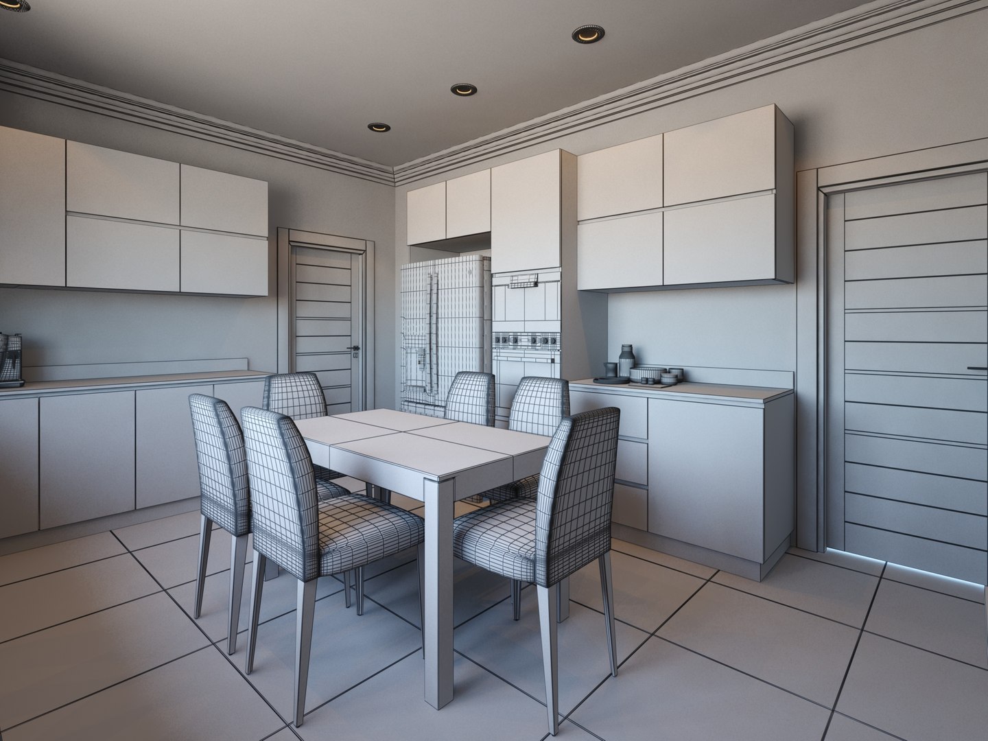 Kitchen Interior Scene 3D Model - TurboSquid 2011713