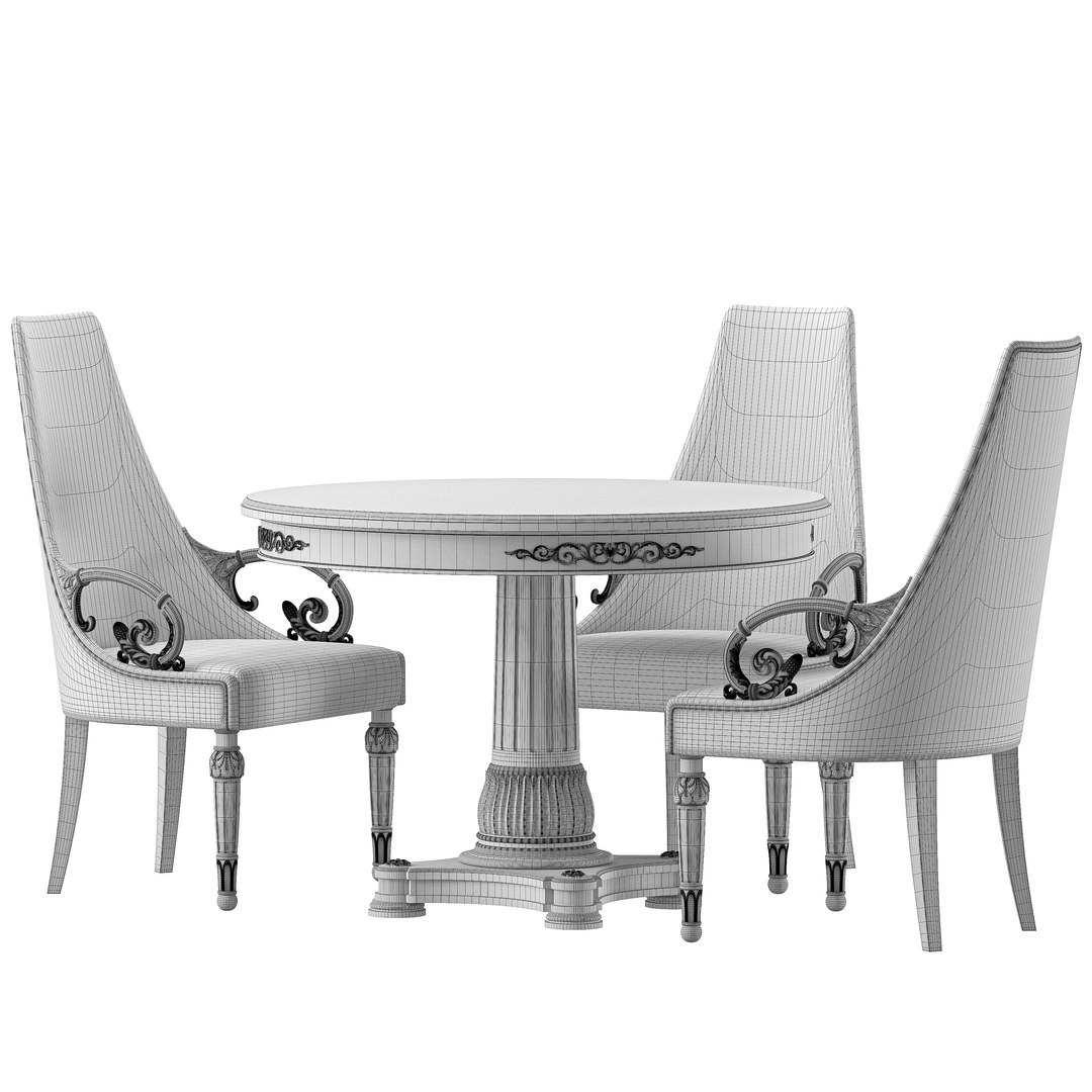 Versace Home Vanitas Round Dining Table and chair 3D model - TurboSquid ...