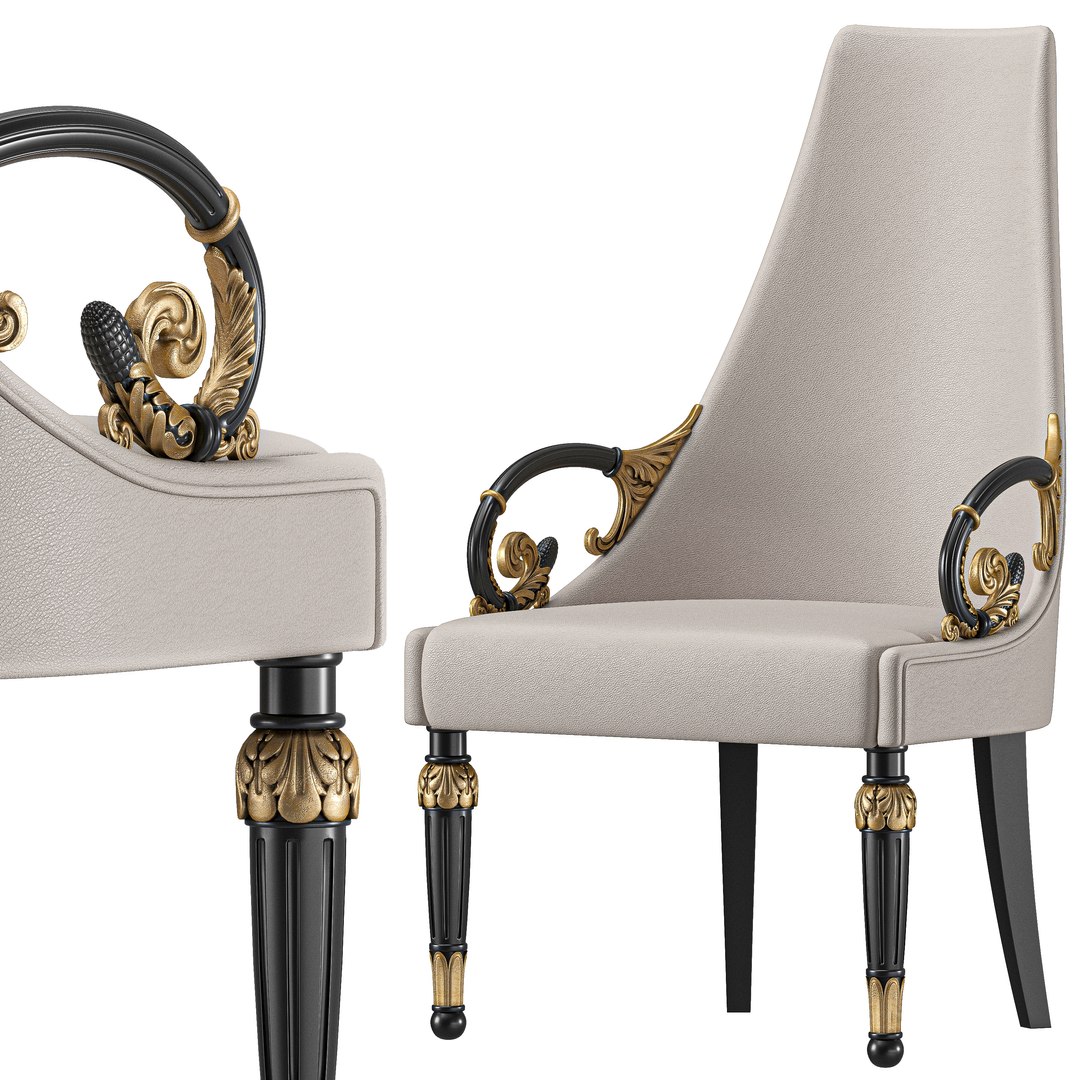 Versace Home Vanitas Round Dining Table and chair 3D model - TurboSquid ...