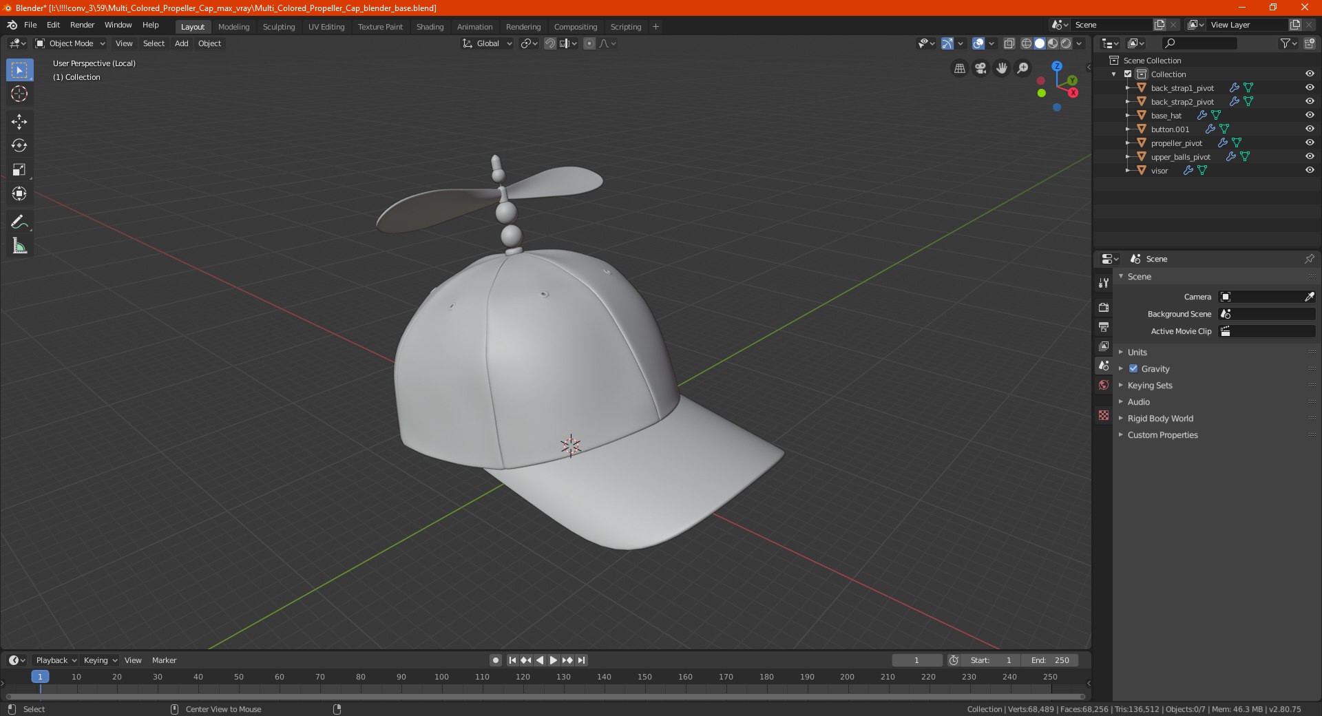 Propeller Cap Red 3D model - TurboSquid 1784333