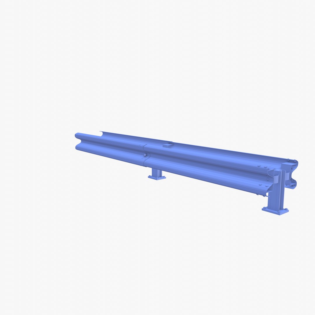 3D Tileable double sided traffic barrier guardrail V2 - TurboSquid 2072146