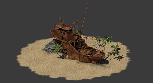 3d model of sunken boat