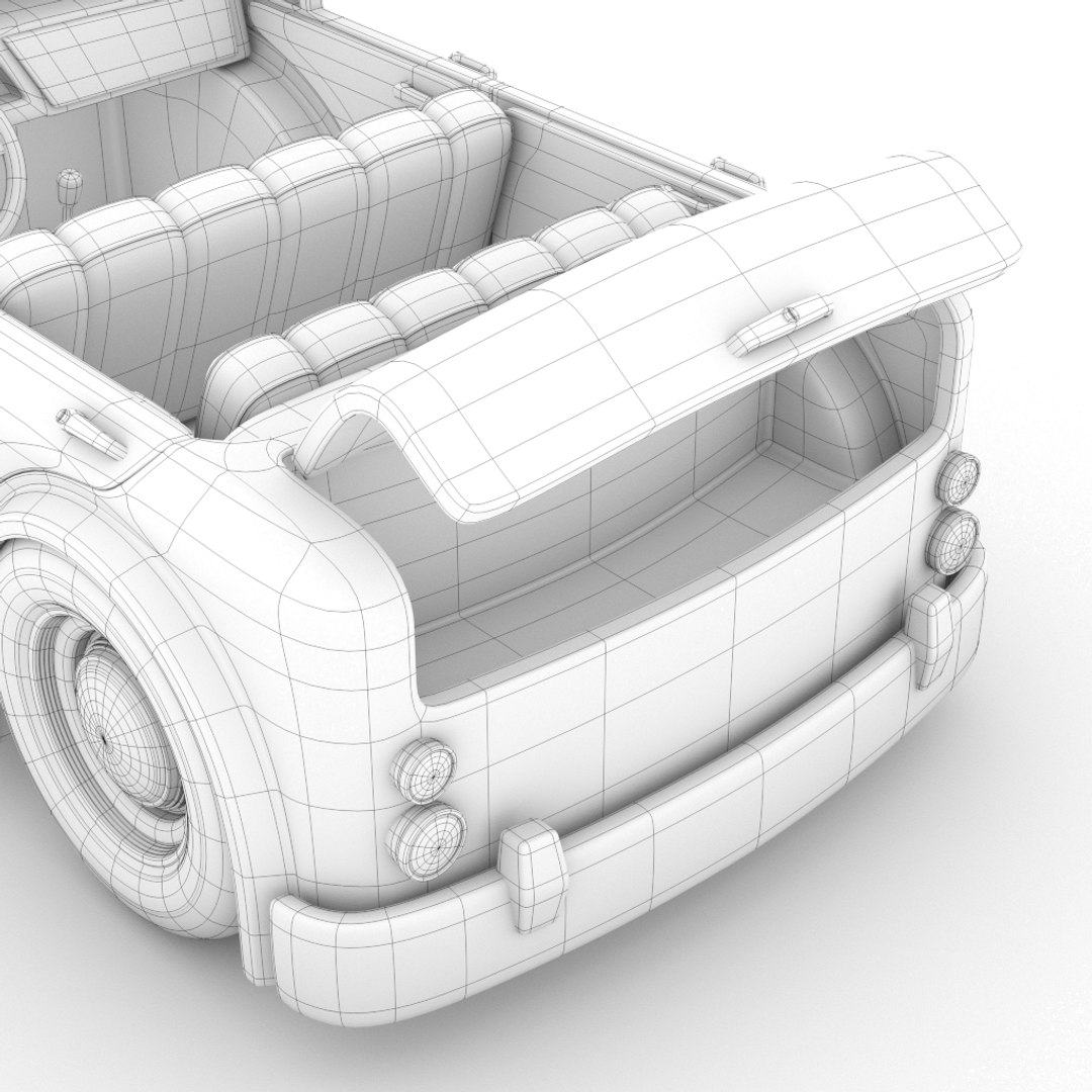 3d model cartoon car convertible