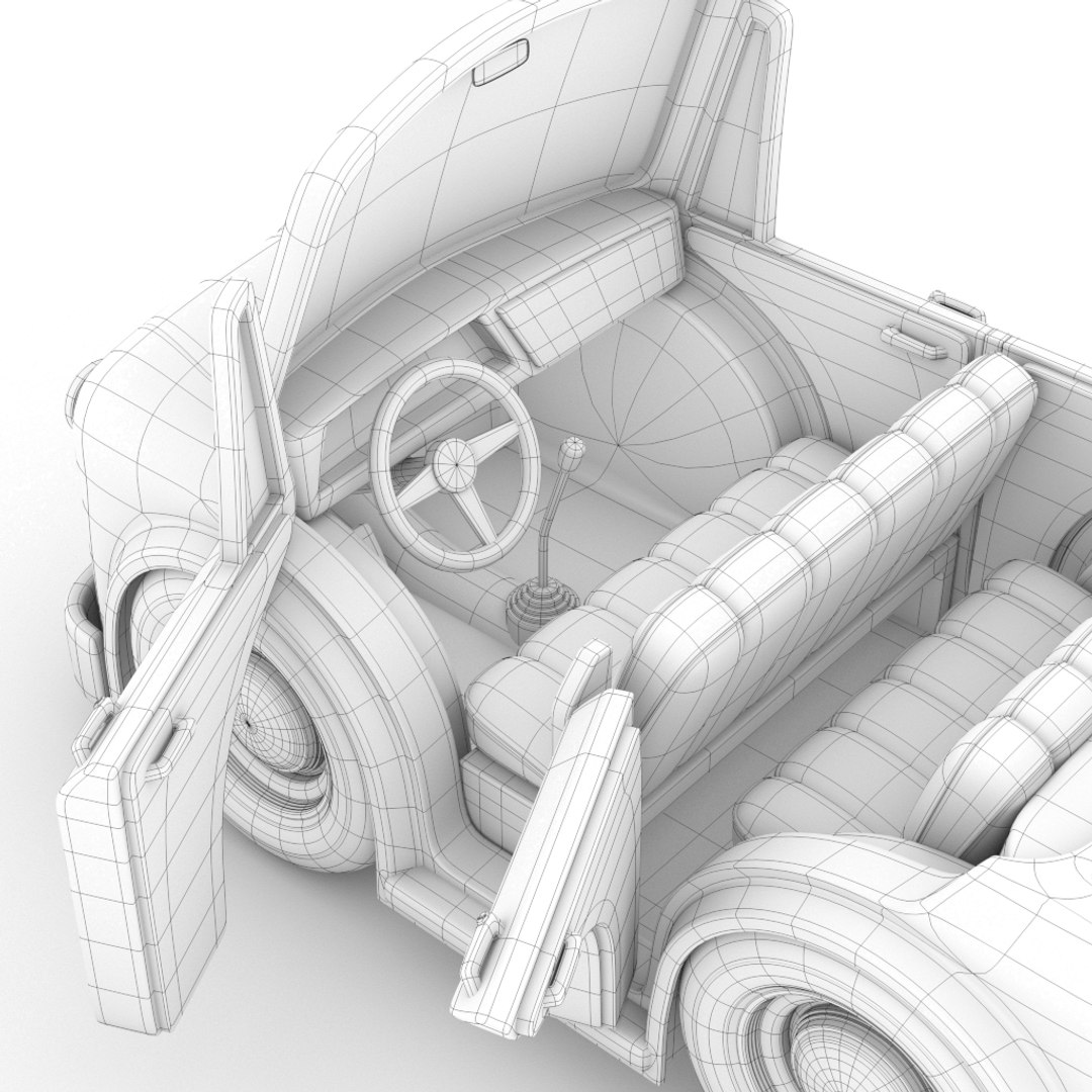 3d model cartoon car convertible