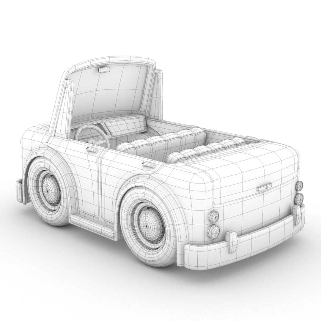 3d model cartoon car convertible