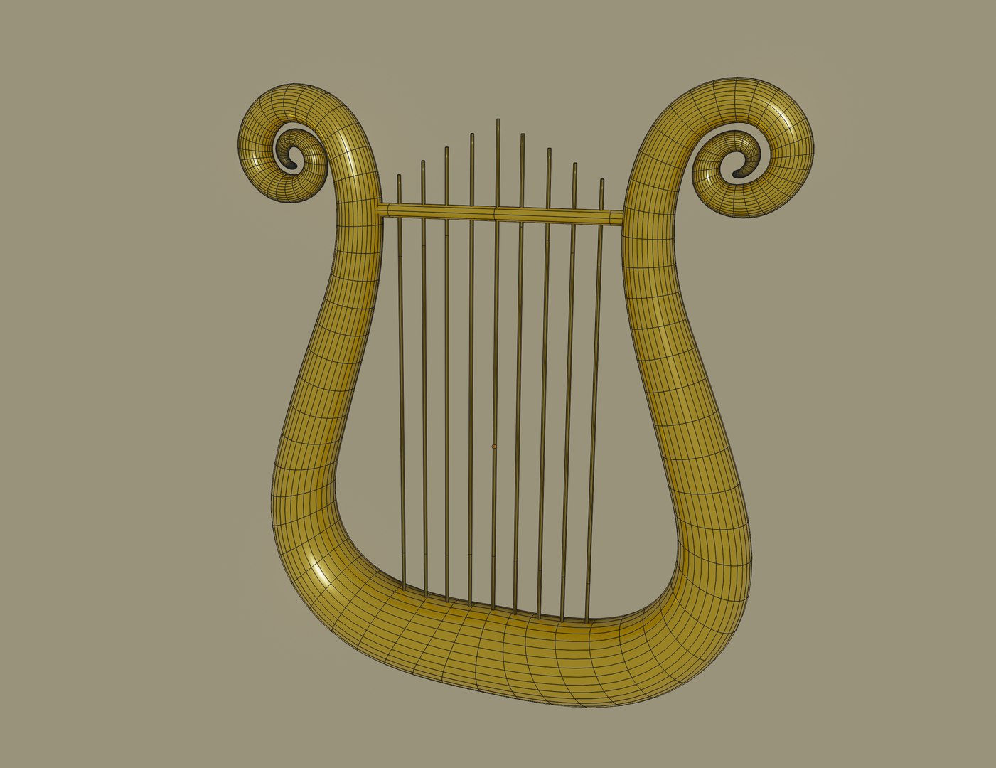 Golden Lyre Gold 3D Model - TurboSquid 1664113