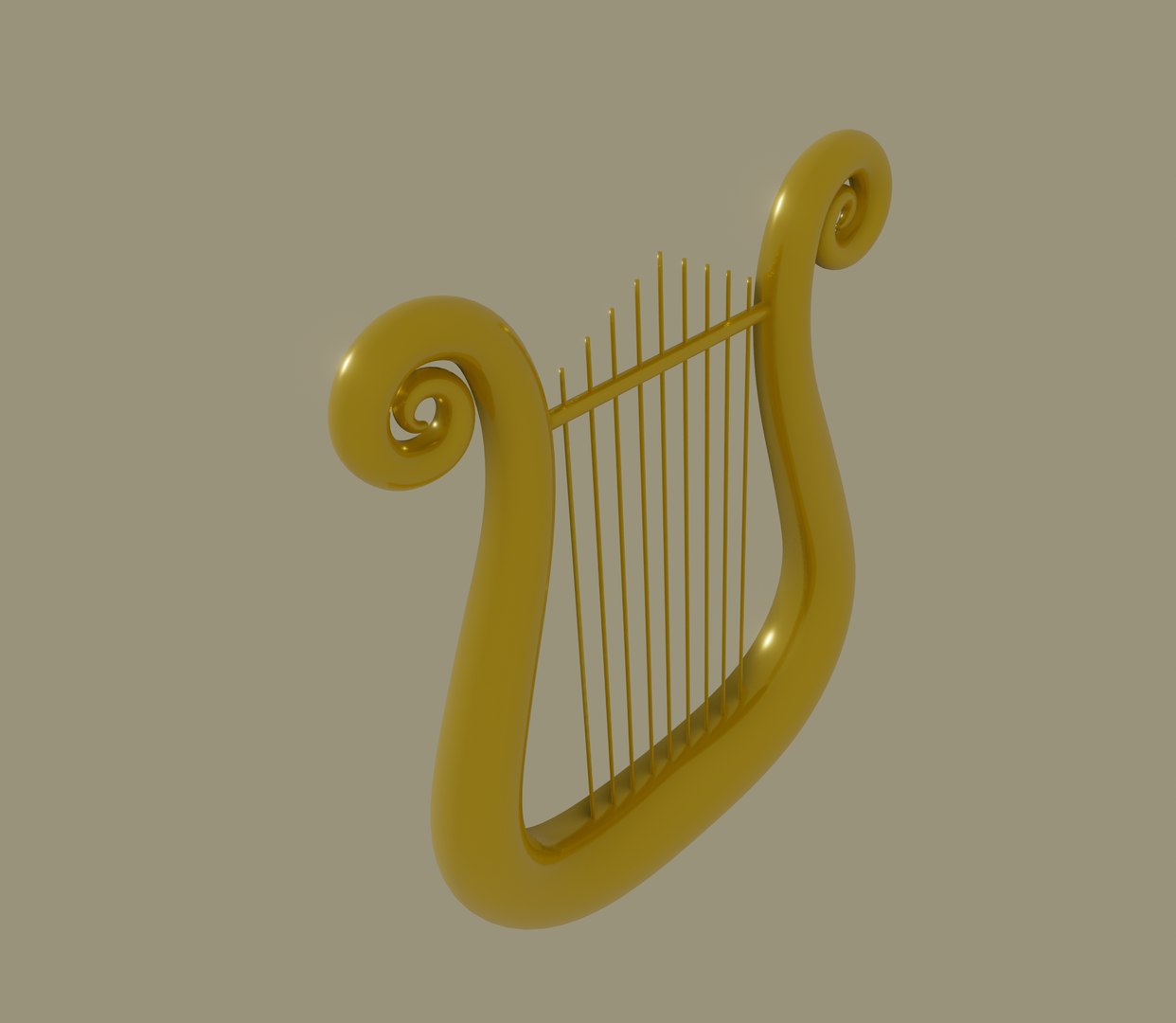 Golden Lyre Gold 3D Model - TurboSquid 1664113