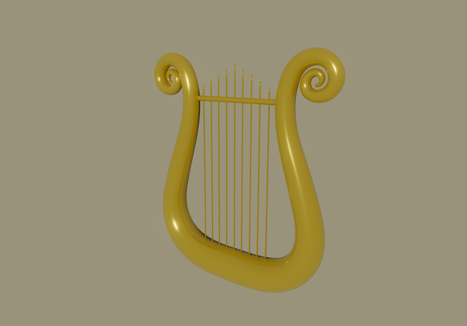 Golden lyre gold 3D model - TurboSquid 1664113