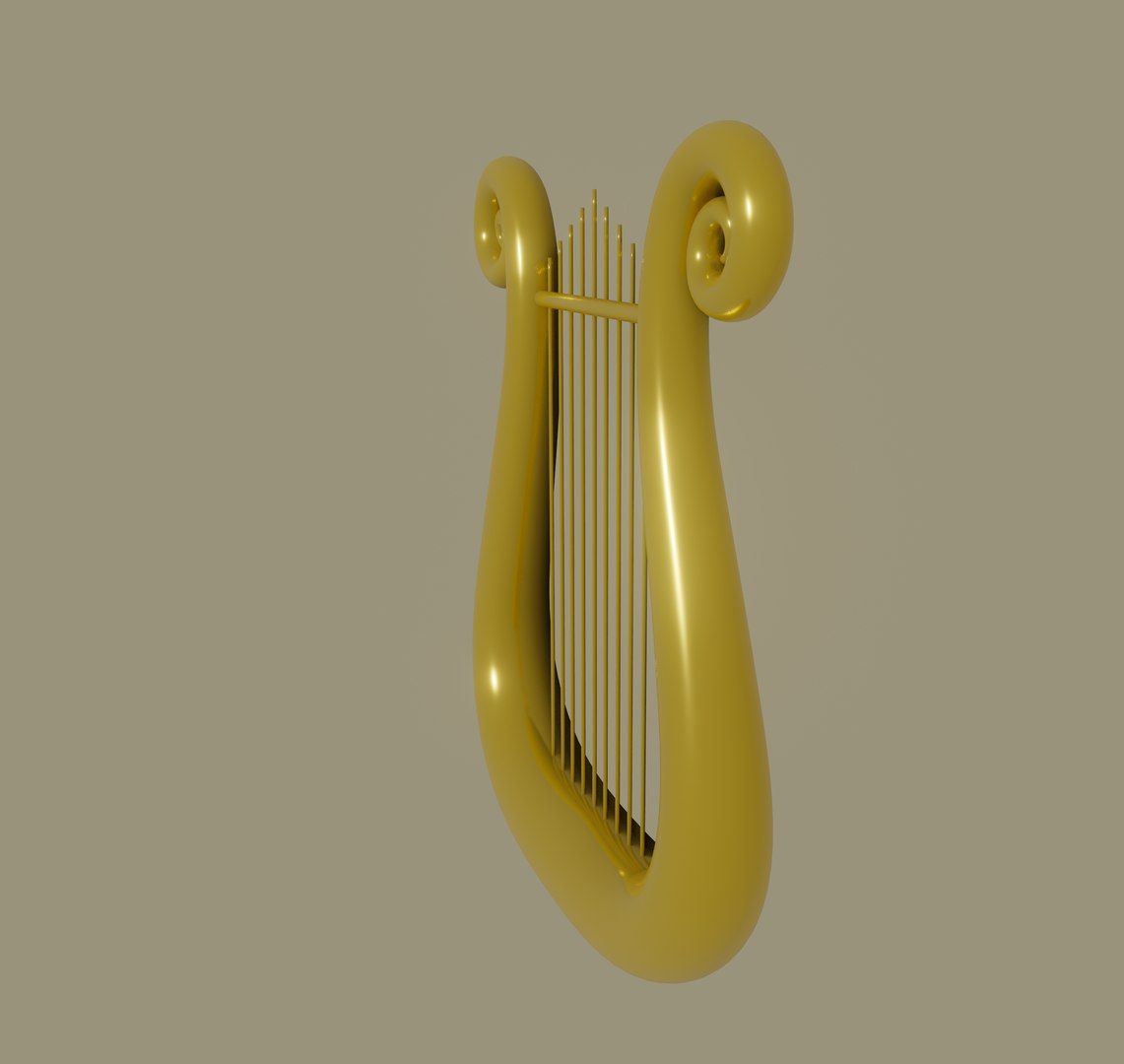 Golden Lyre Gold 3D Model - TurboSquid 1664113