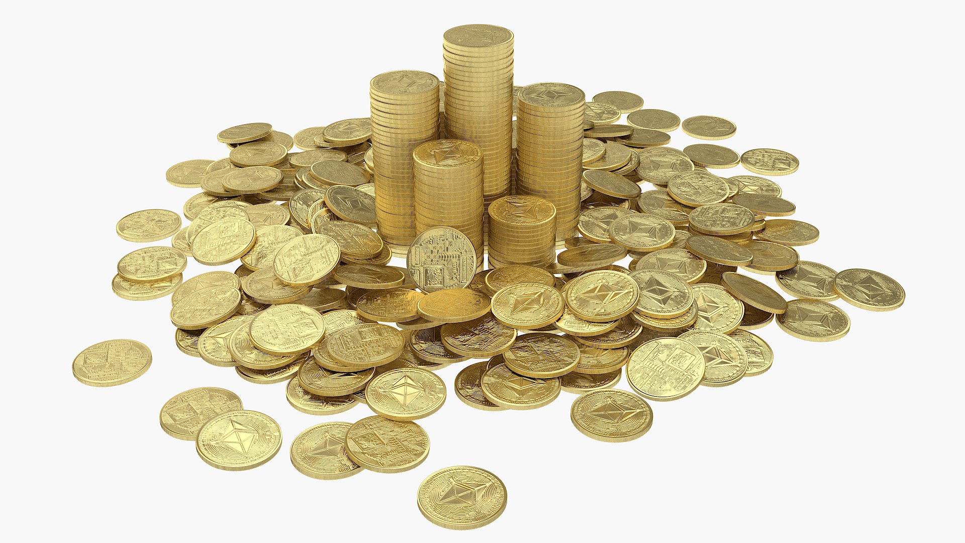Ethereum Coin Pile Model - TurboSquid 1731045