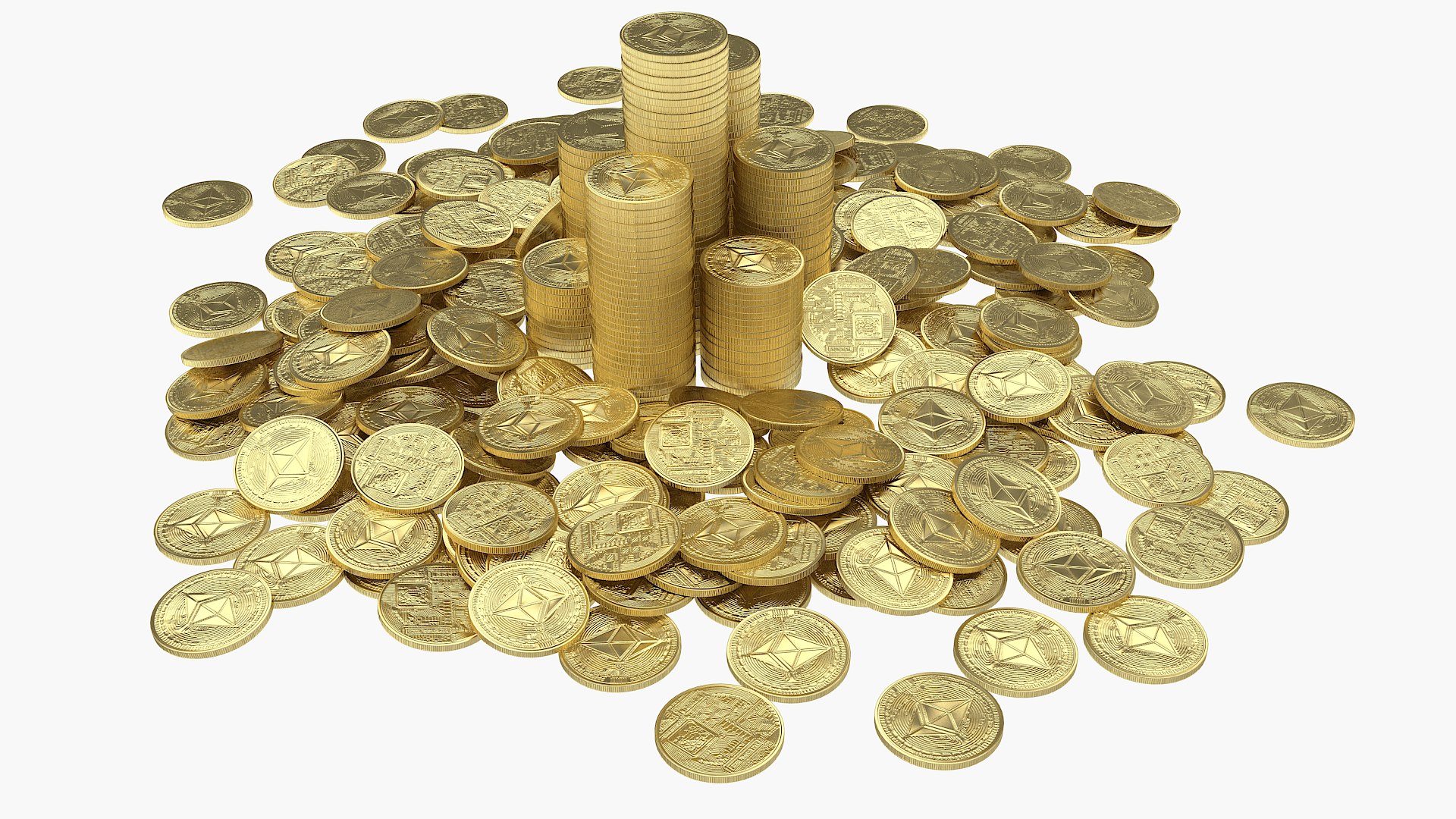 Ethereum Coin Pile Model - TurboSquid 1731045