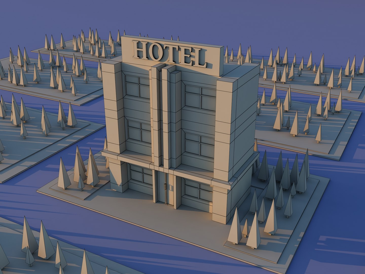 3D Cute Cartoon Hotel Model - TurboSquid 1956984