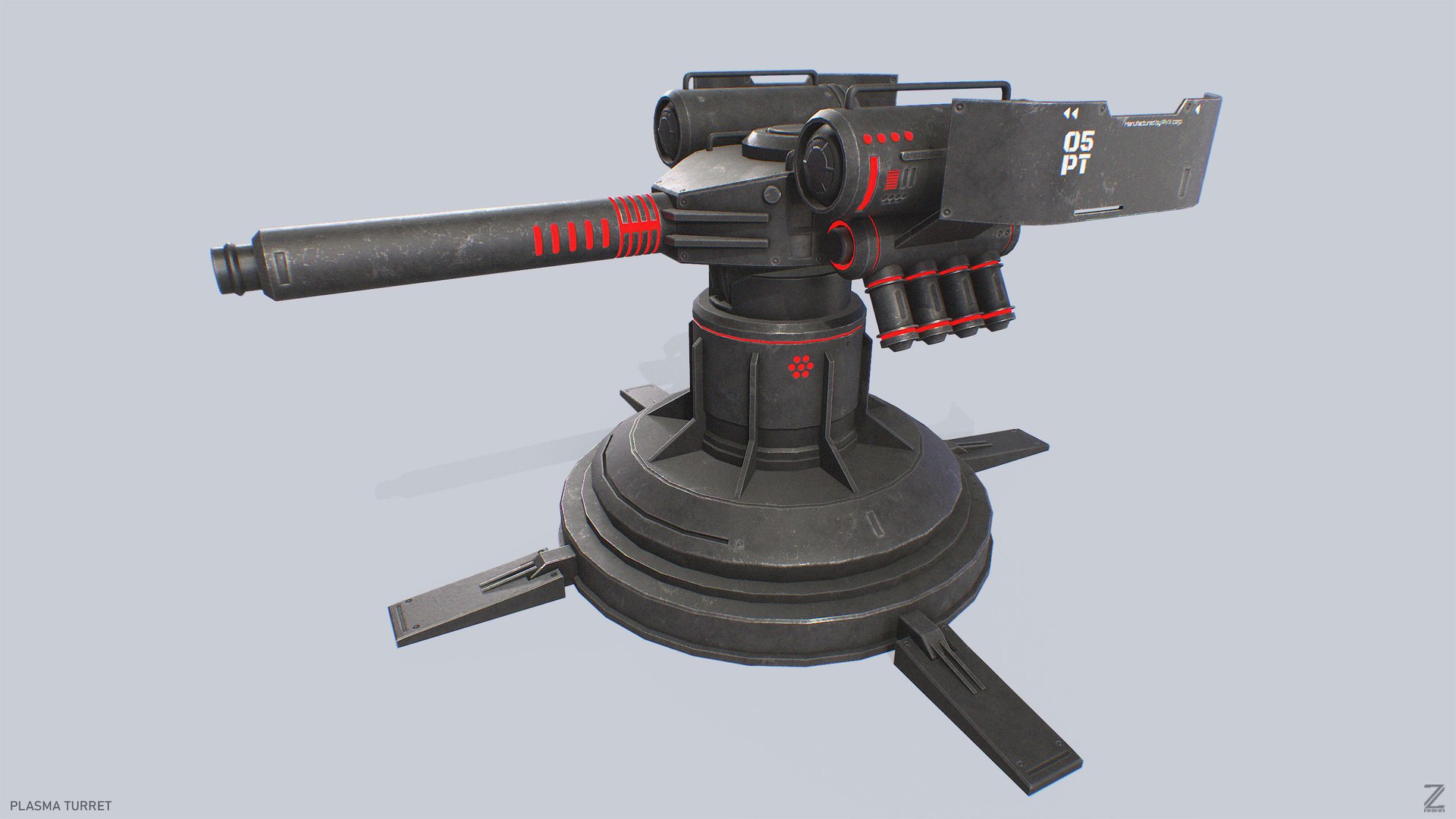 3D Plasma Turret - TurboSquid 2437647