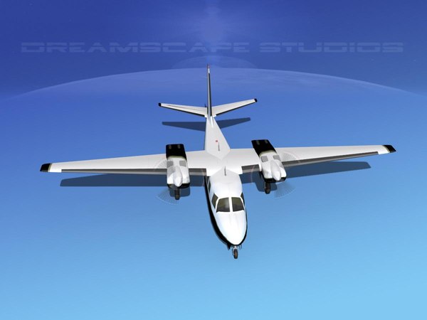 3d model of cockpit rockwell aero commander