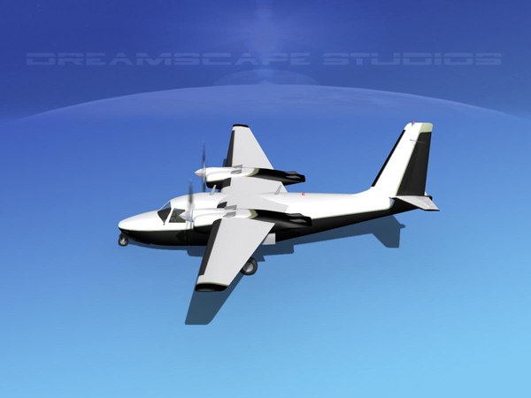 3d model of cockpit rockwell aero commander
