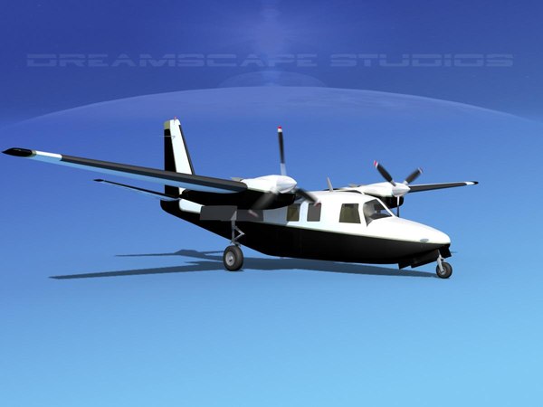 3d model of cockpit rockwell aero commander