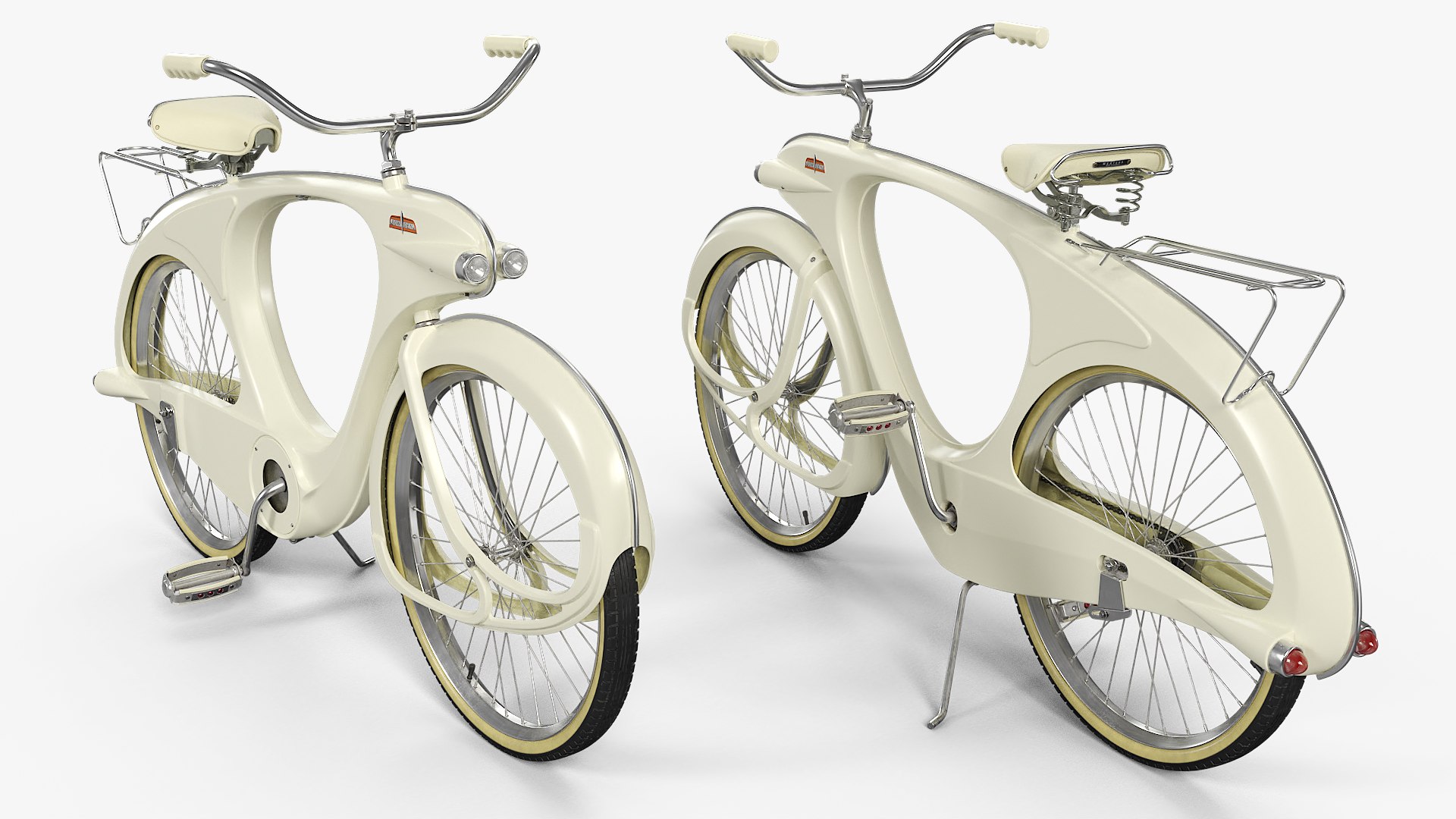 Spacelander Retro Cruiser Bike Cream Rigged 3D Model - TurboSquid 2471934