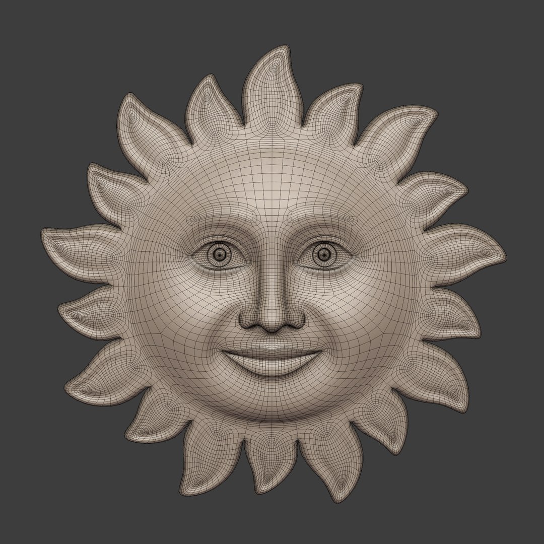 Sun Face 3D Model - TurboSquid 2223057