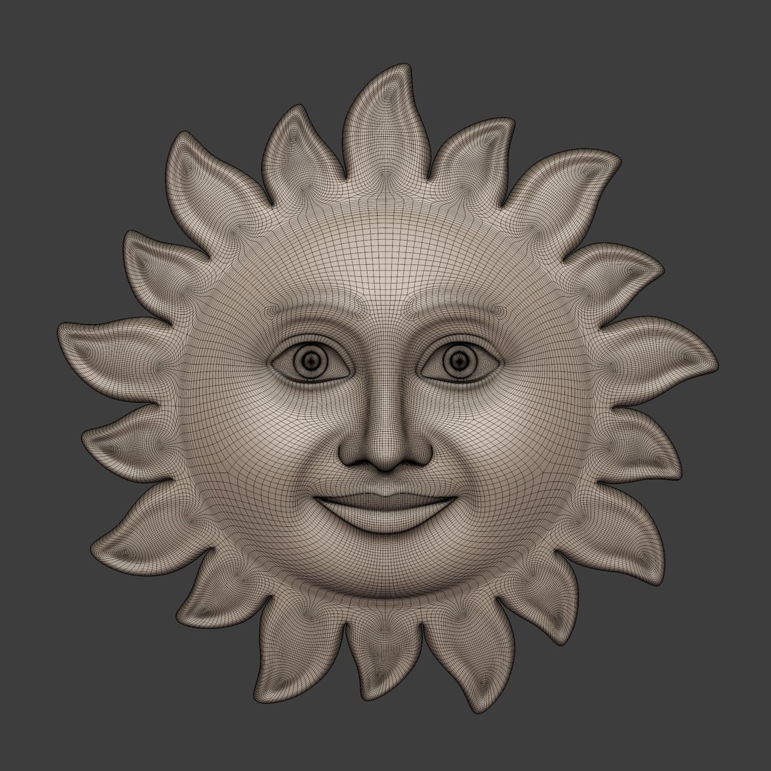 Sun Face 3D Model - TurboSquid 2223057