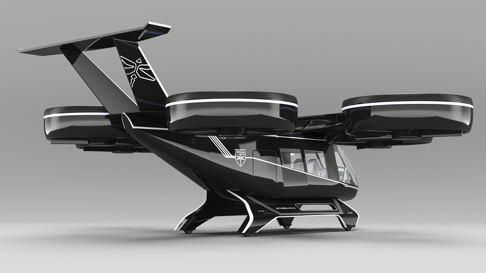 3D Flying Taxi Bell Nexus Lights On Simple Interior Rigged - TurboSquid ...