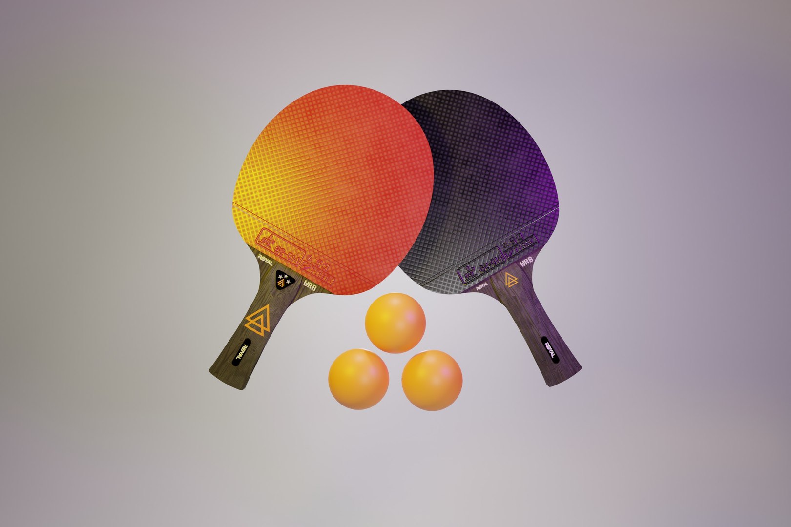3D Table Tennis Racket Set - TurboSquid 2092137