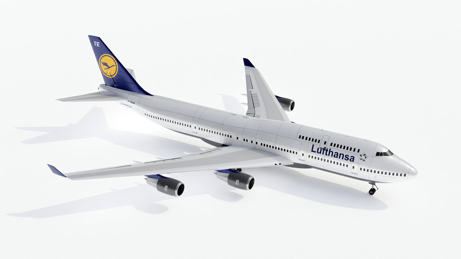 747-400 Airliner Lufthansa 747 Jumbo 3d Model