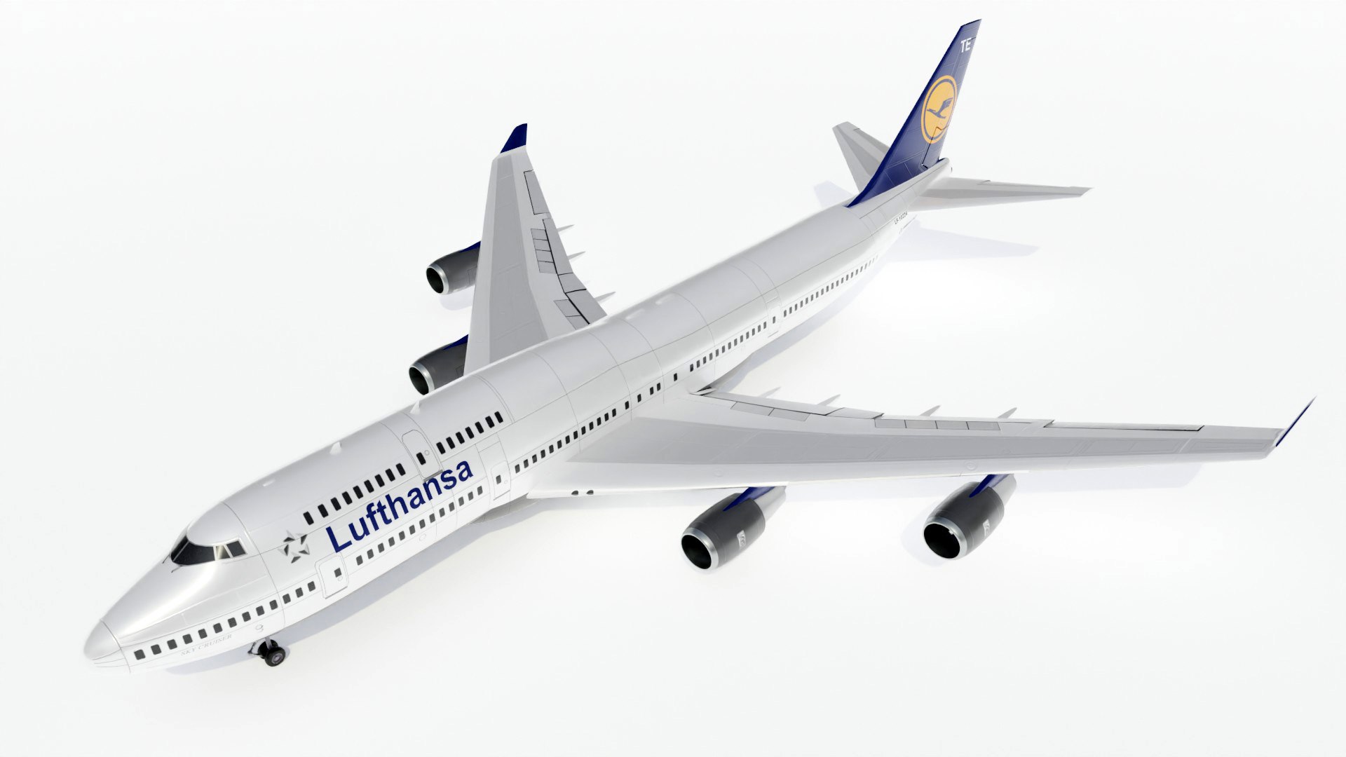 747-400 Airliner Lufthansa 747 Jumbo 3d Model