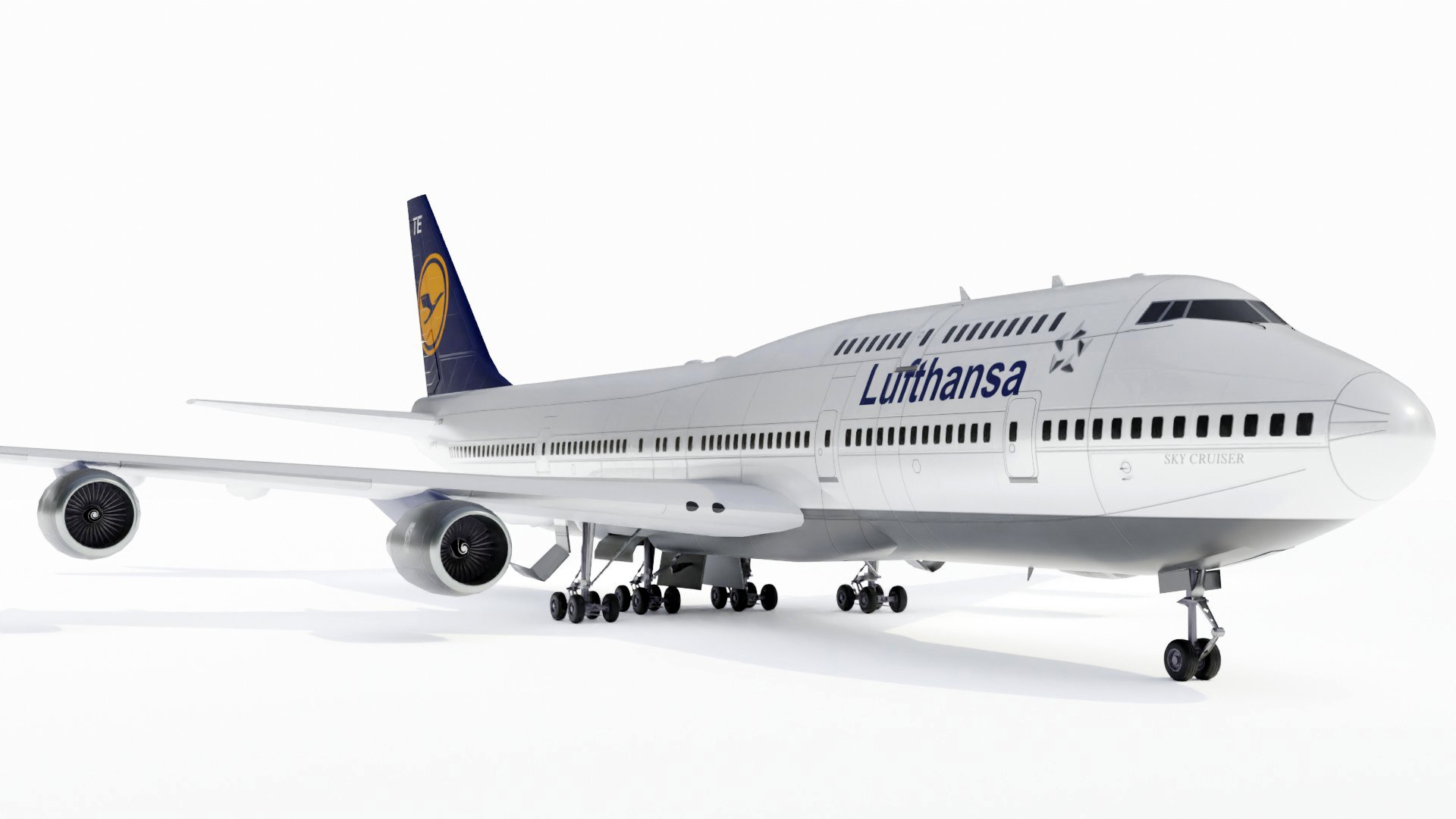 747-400 Airliner Lufthansa 747 Jumbo 3d Model
