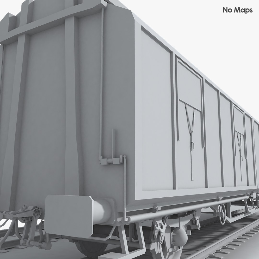 goods wagon railway tracks 3d model