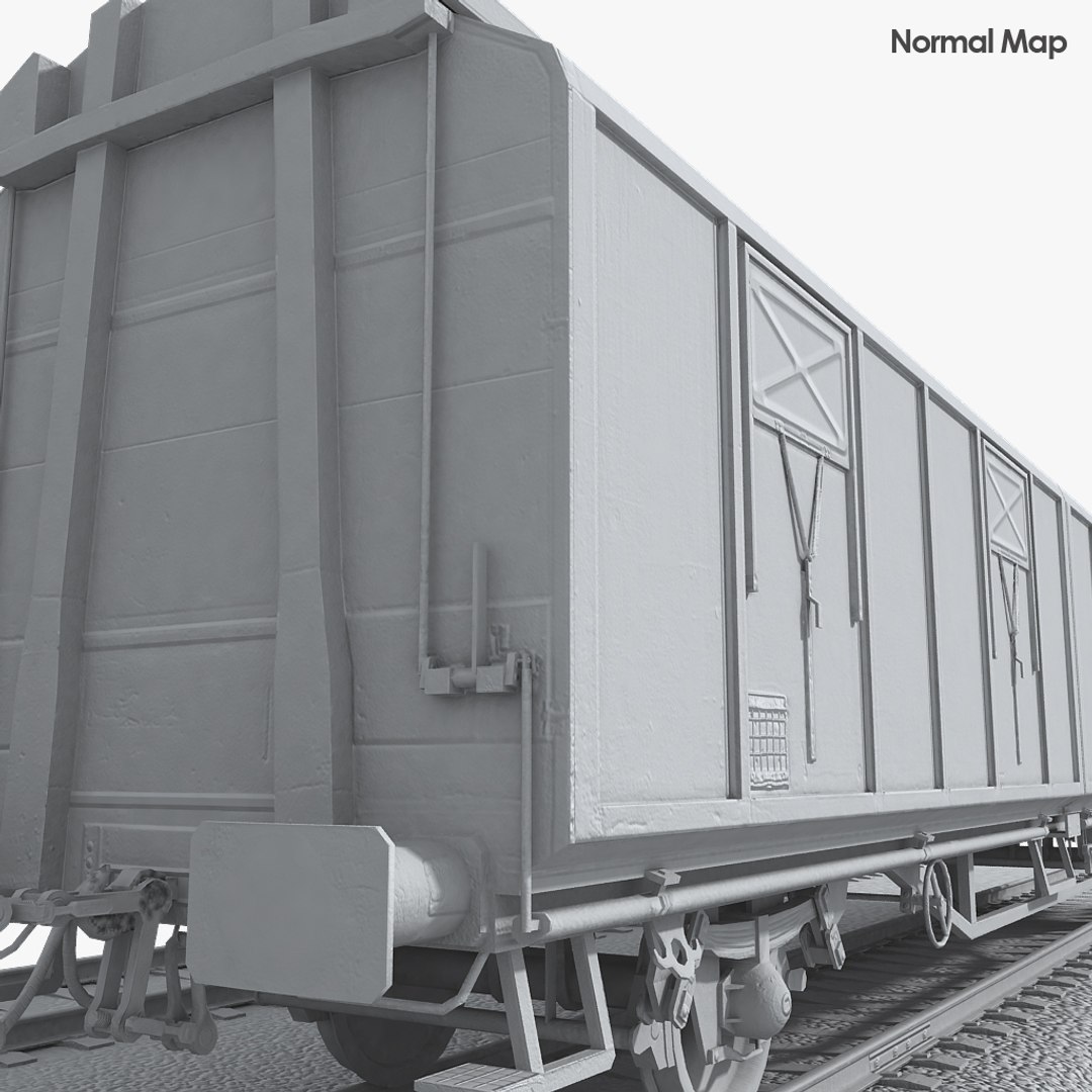 goods wagon railway tracks 3d model