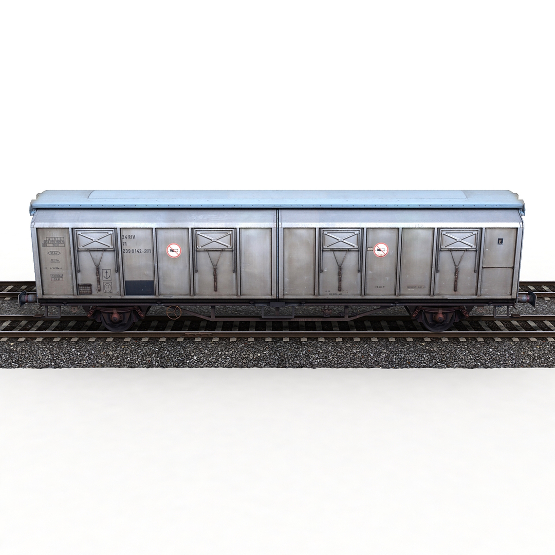 goods wagon railway tracks 3d model