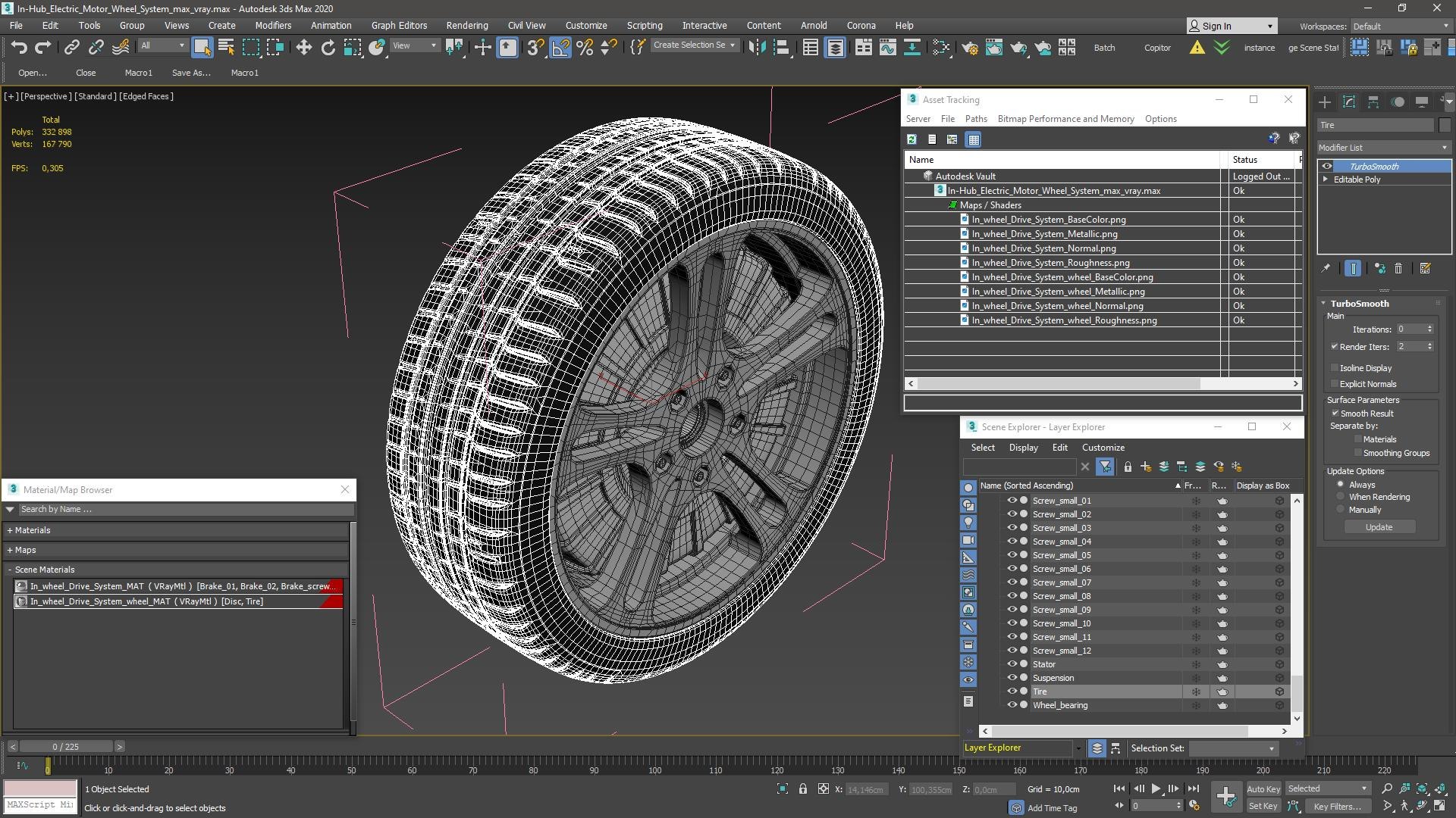 In-Hub Electric Motor Wheel System 3D Model - TurboSquid 2396088