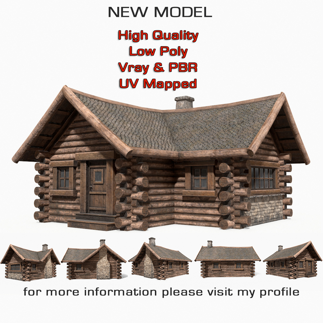 wooden house 3d model
