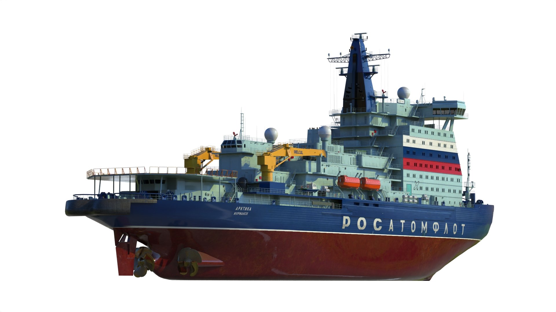 Arktika Project 22220 Icebreaker 3D Model - TurboSquid 2186382