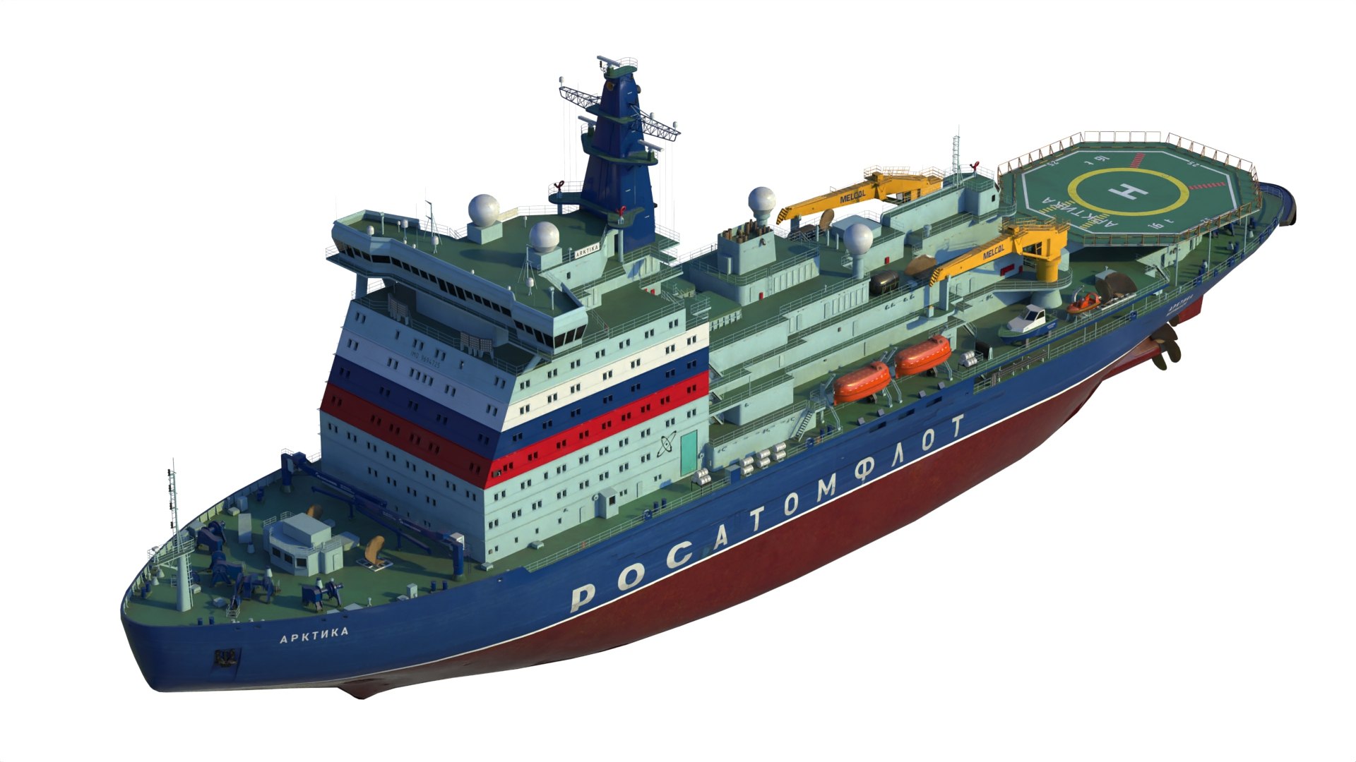 Arktika Project 22220 Icebreaker 3D Model - TurboSquid 2186382