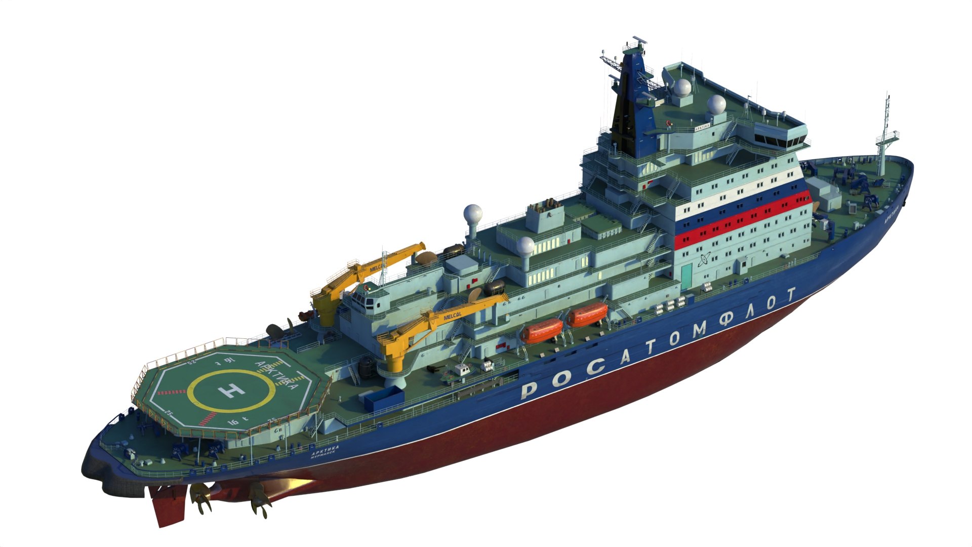 Arktika Project 22220 Icebreaker 3D Model - TurboSquid 2186382