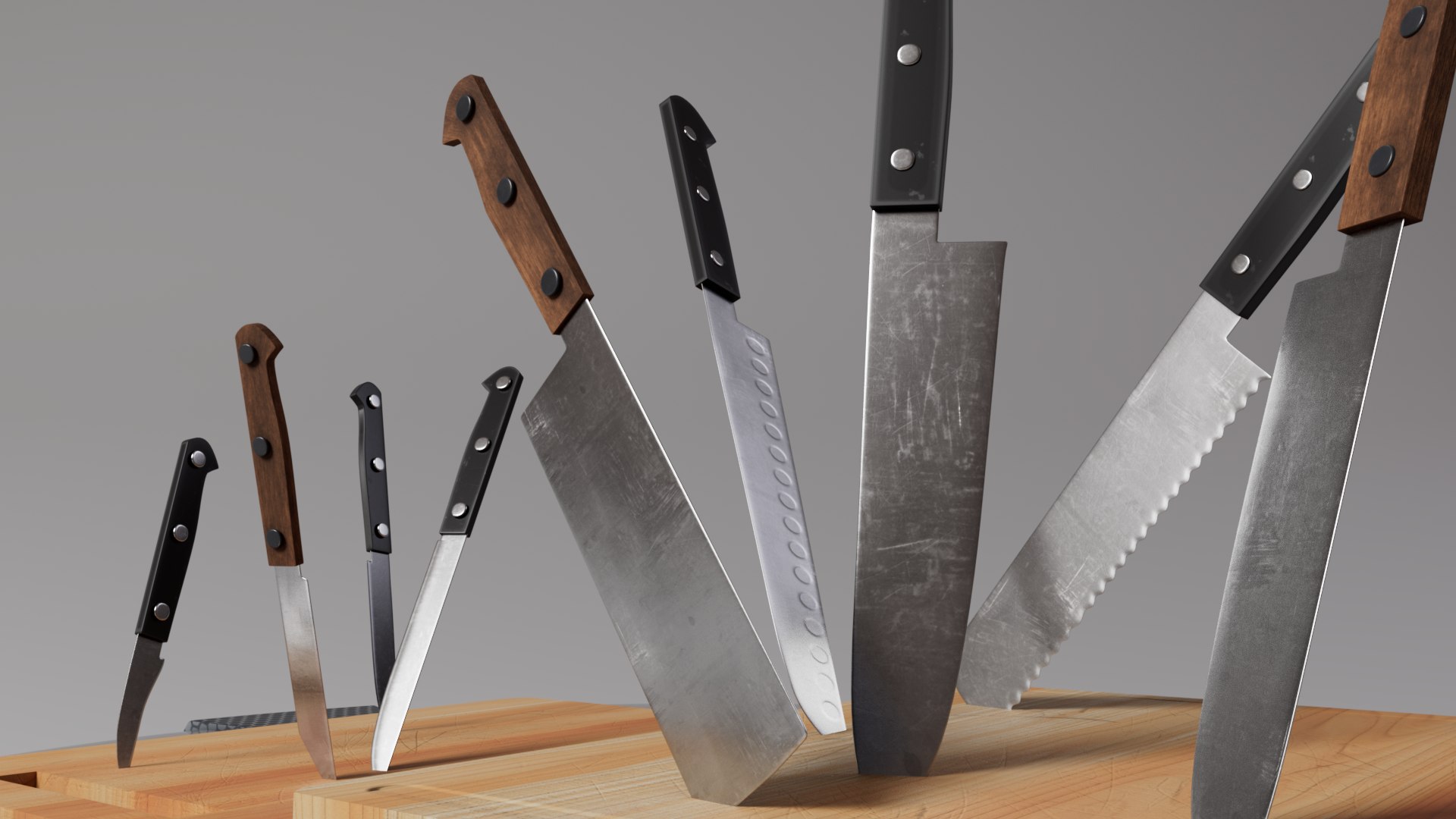 3D KITCHEN KNIVES BUNDLE - TurboSquid 2306676