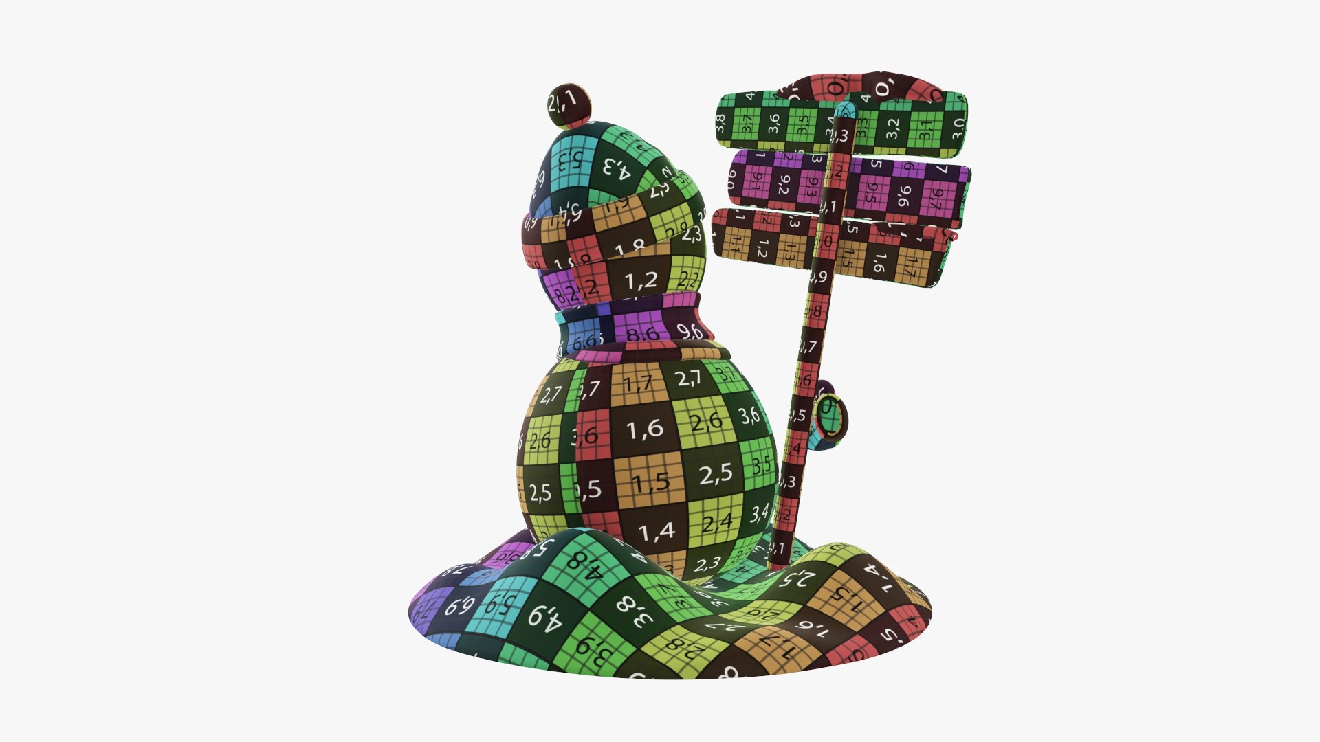 3D Snowman Snow Signboard Model - TurboSquid 1645265