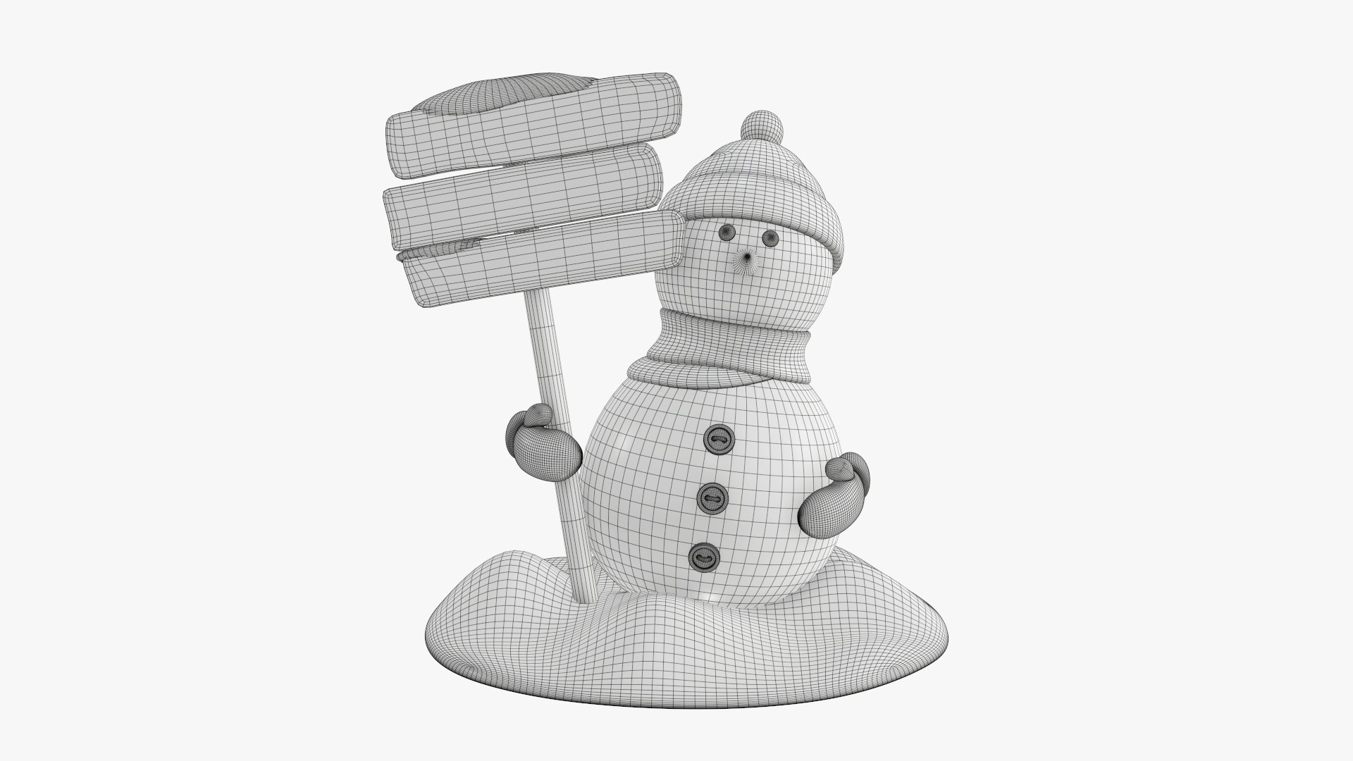 3D Snowman Snow Signboard Model - TurboSquid 1645265