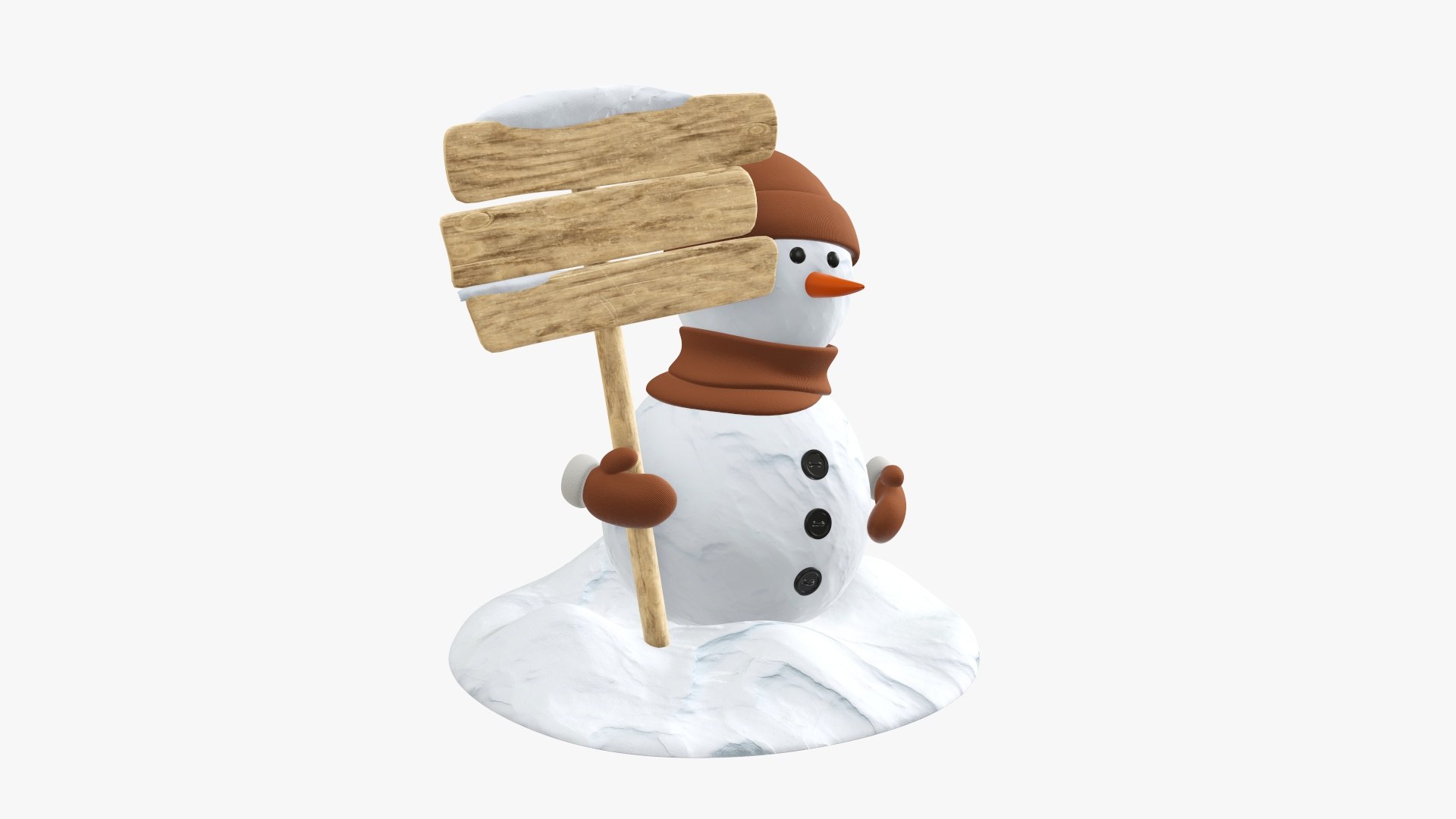 3D Snowman Snow Signboard Model - TurboSquid 1645265