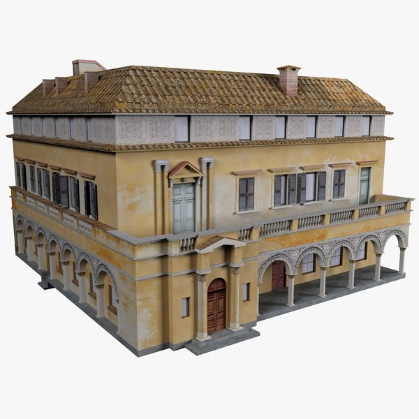 house columns constructed 3d max