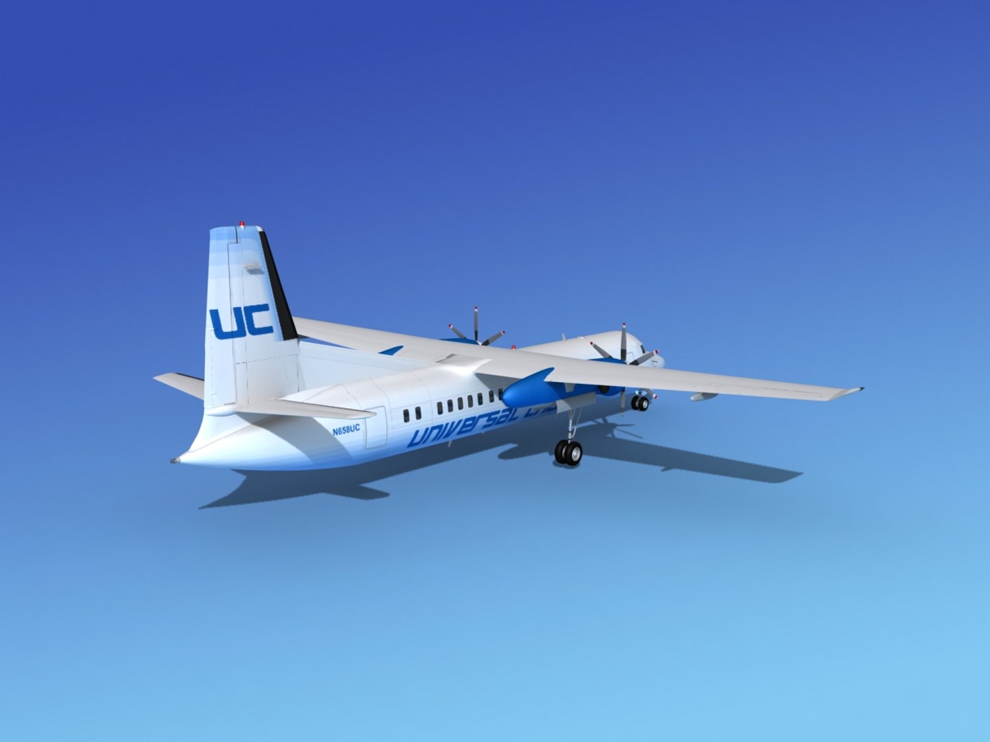 3d Fokker 50 Model